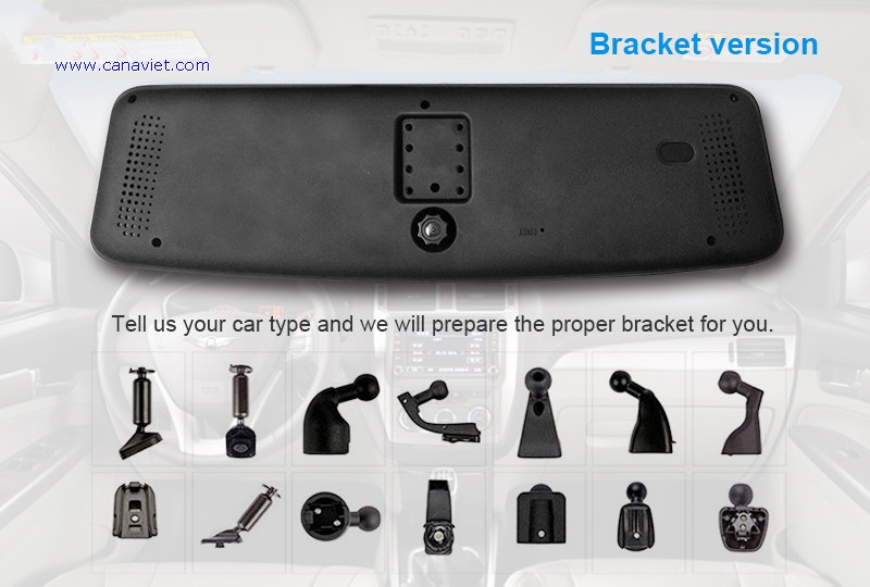 Rear View Rearview Mirror DVR GPS Navigation Tracker Bluetooth ...