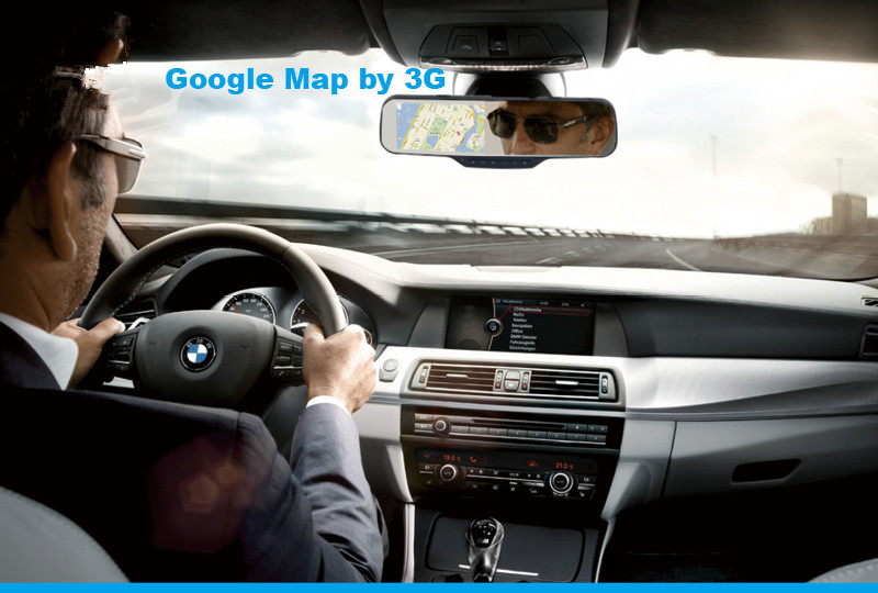 Android Car Rearview Rear View Mirror DVR GPS Navigation Tracker IP ...